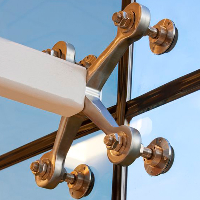 304 316 Stainless Steel Glass Clamp Fittings System Curtain Wall Spider ...